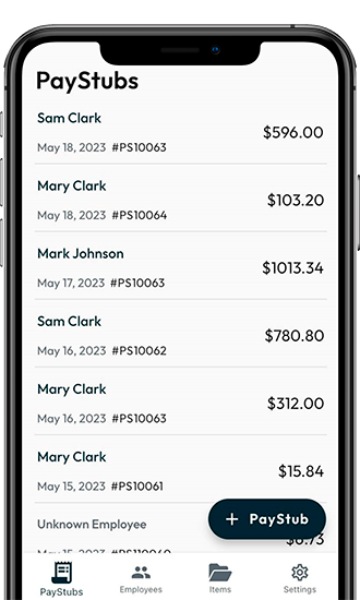 PayStub Maker iOS and Android App